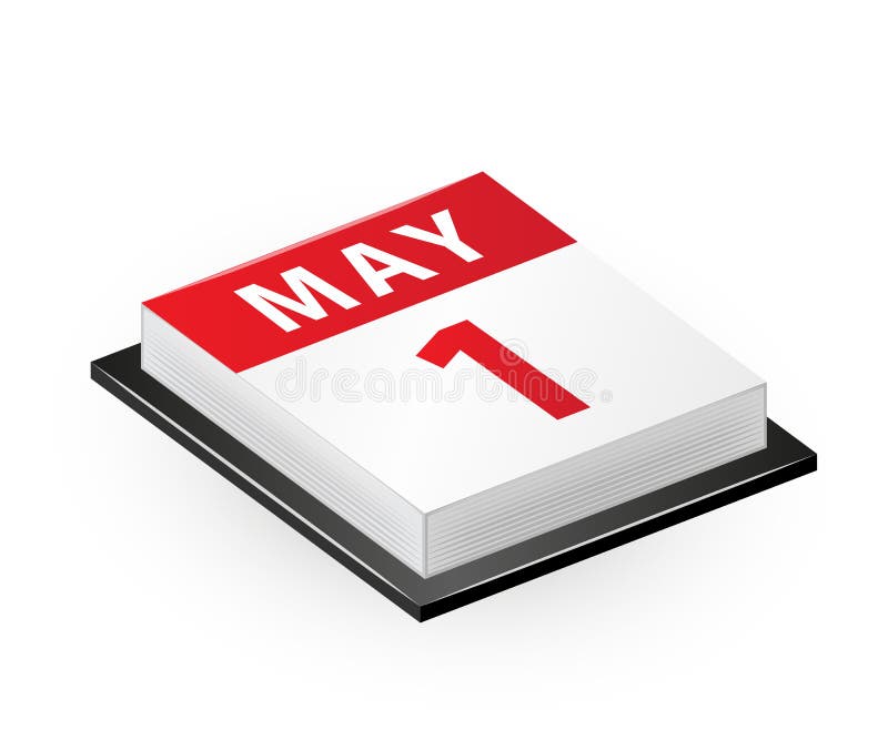 1st May Isometric Calendar Icon Stock Vector - Illustration of ...