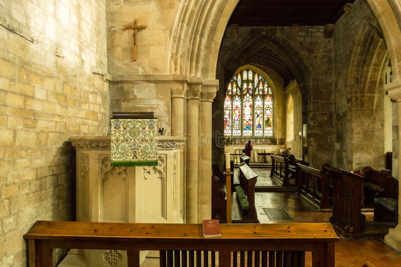 St Michael Church Pulpit and Chancel Editorial Image - Image of norman ...