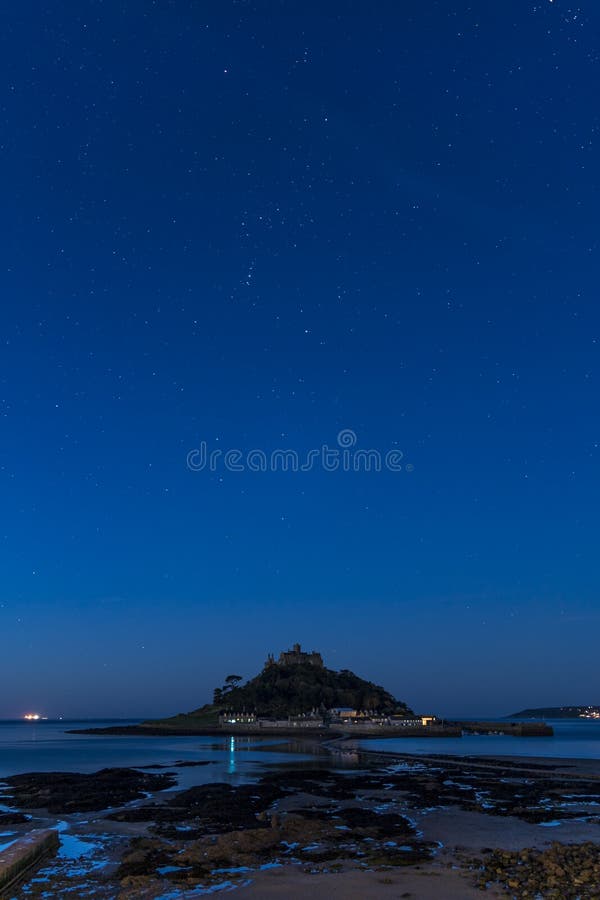 St. Michael S Mount at Night Stock Photo - Image of constellation ...
