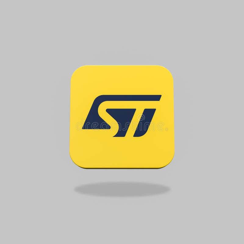 ST Microelectronics App Icon on Flat Gray Background Editorial Image ...