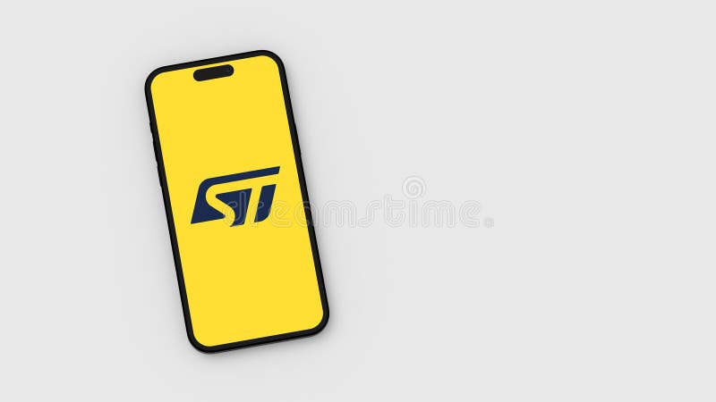 ST Microelectronics Logo on Mobile Phone Screen on Gray Editorial Stock ...