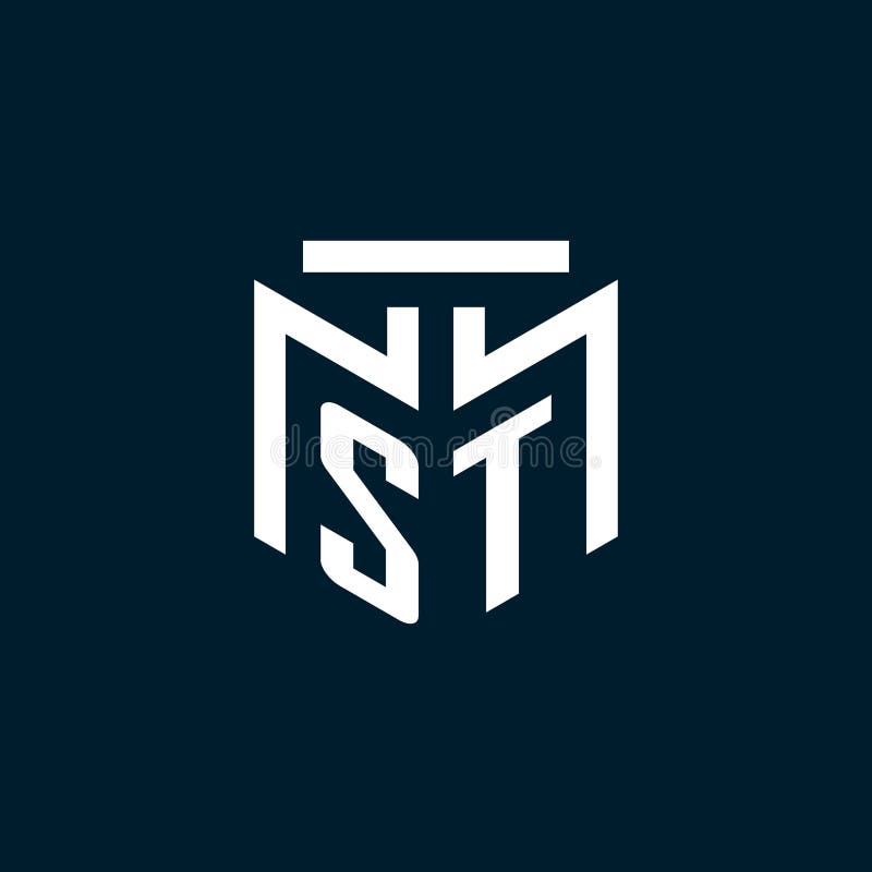 ST Monogram Initial Logo with Abstract Geometric Style Design Stock ...