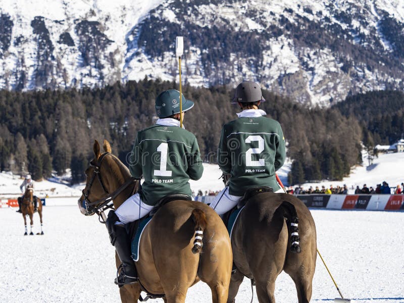 St. Moritz - January 29, 2023: Game Actions at the Snow Polo World Cup ...