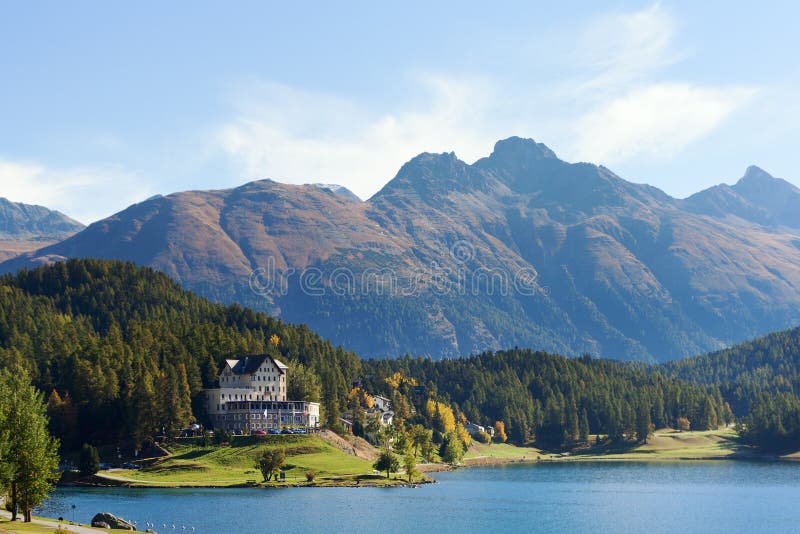 St. Moritz Lake , Switzerland. Stock Image - Image of blue, summer ...