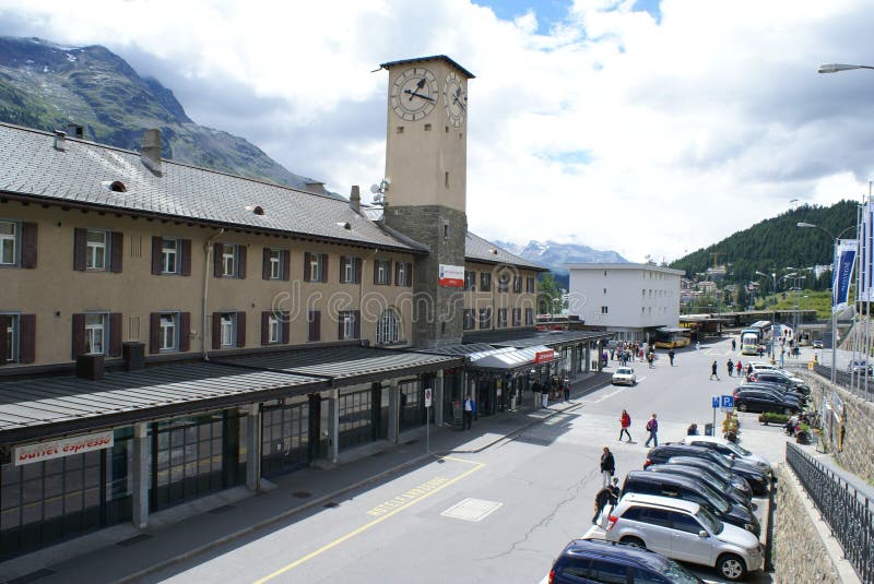 The Station St. Moritz in Switzerland. Editorial Stock Photo - Image of ...