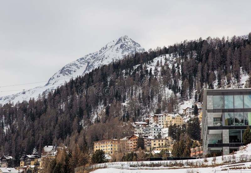 St. Moritz in Switzerland on an Overcast Day Editorial Photo - Image of ...
