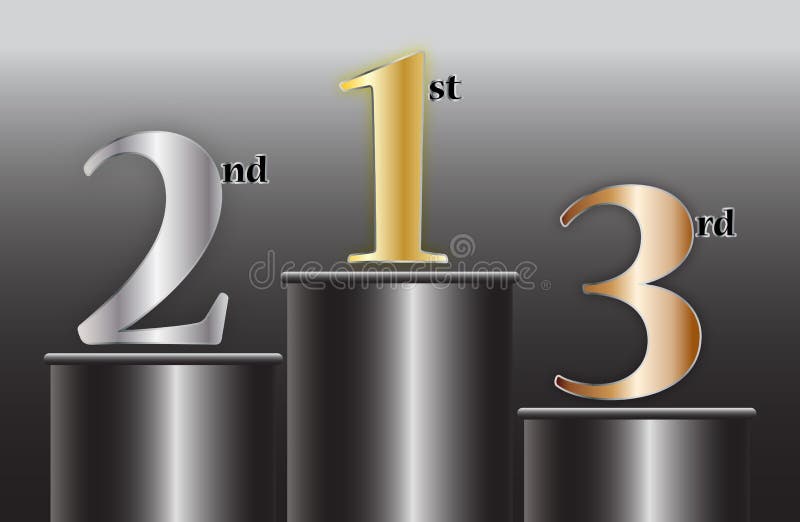 1st 2nd 3rd Places on Podium Stock Illustration - Illustration of ...