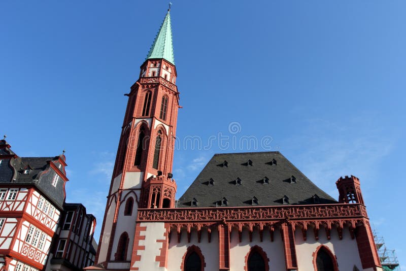 St. Nicholas Church in Frankfurt Stock Photo - Image of architecture ...