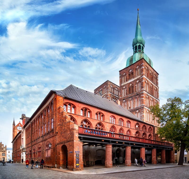 Stralsund In Germany. Historic Architecture Of The Port City Located On ...