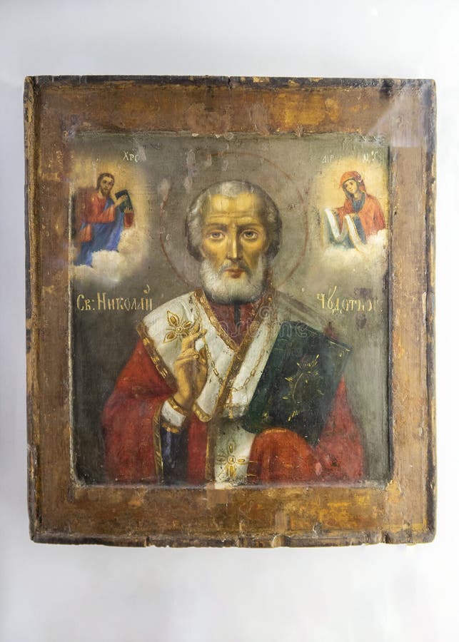 St. Nicholas the Wonderworker on the Icon of the 19th Century Editorial ...