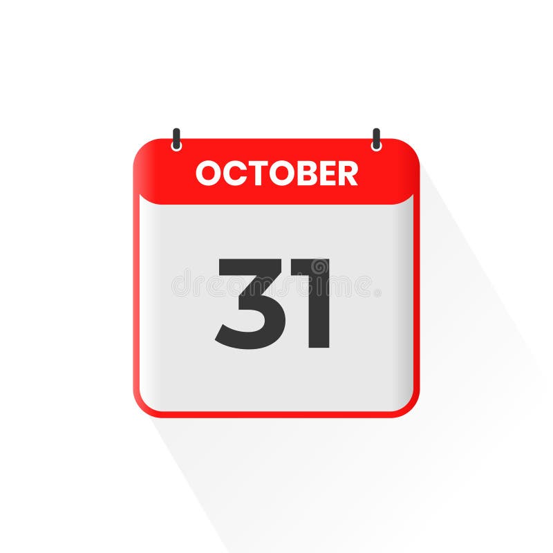 31st October Calendar Icon. October 31 Calendar Date Month Icon Vector ...