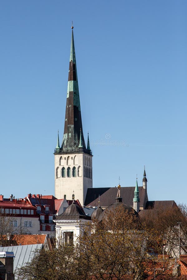 St Olaf Church stock image. Image of religion, blue, tallinn - 56111577
