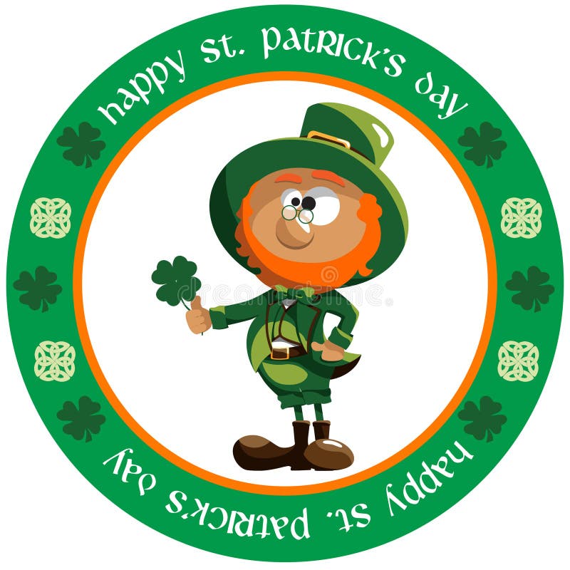 Irish Guy with Shamrock Celebrate Saint Patrick S Day Stock Vector ...