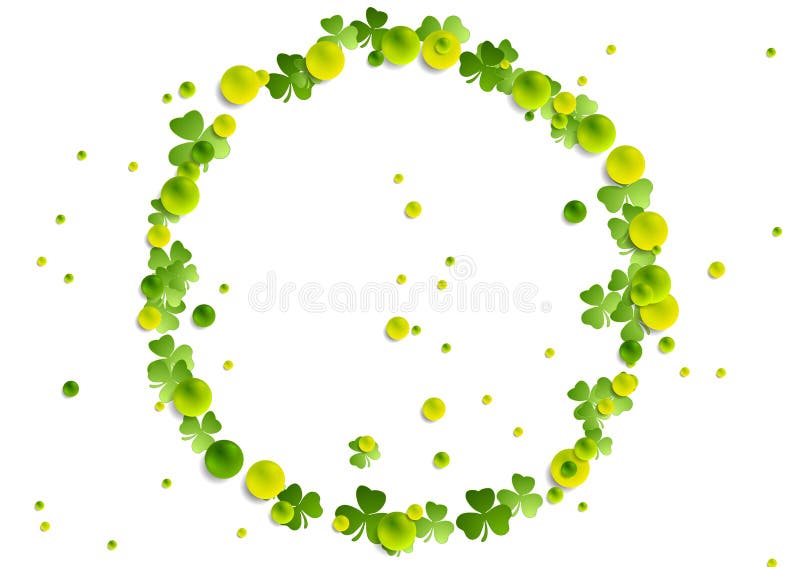 St Patrick Day Abstract Background with Ring from Shamrock Leaves and ...