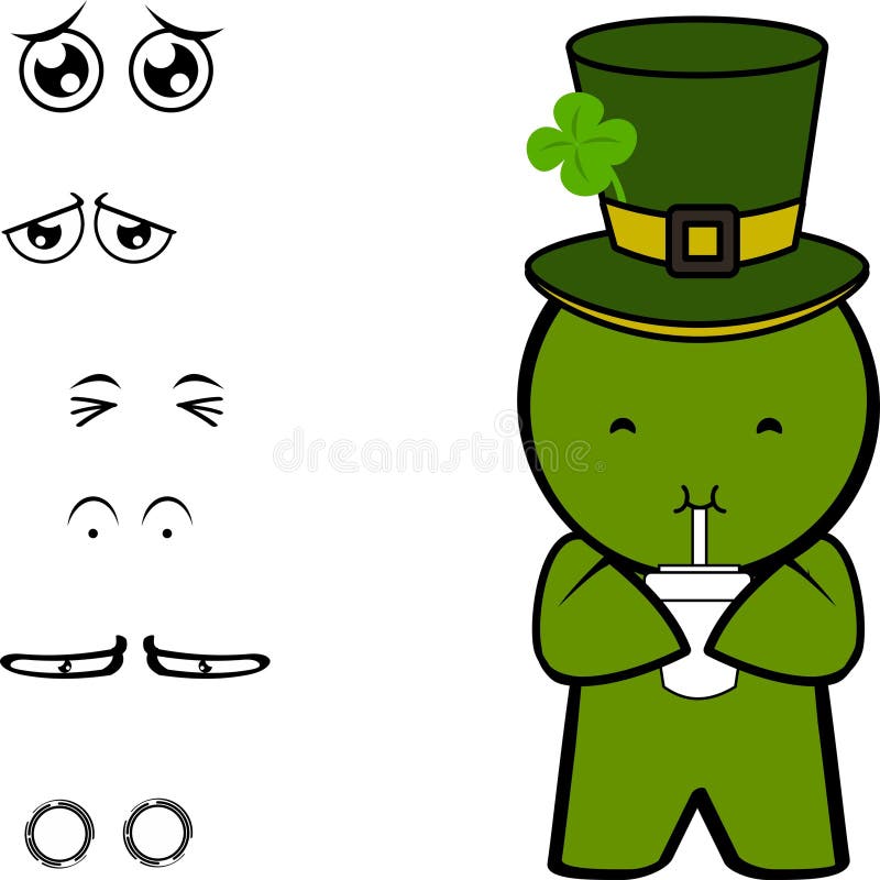St Patrick Day Character Cartoon Kawaii Expresions Pack Collection6 ...