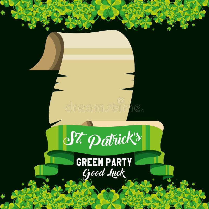 Patrick S Day Parchment with Leprechaun Stock Vector - Illustration of ...