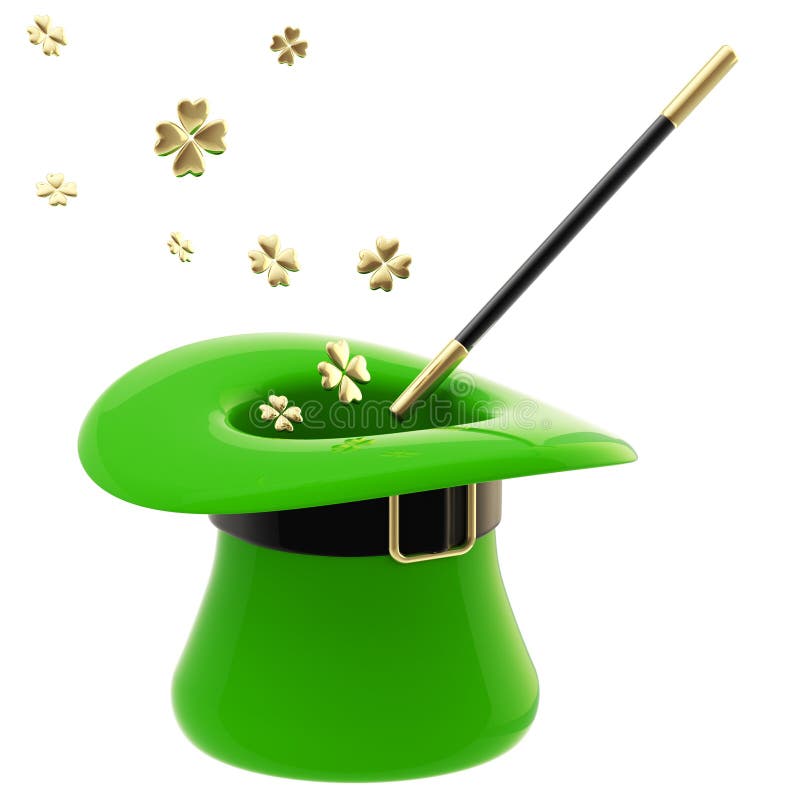 St Patrick Hat Magic Wand Inside Stock Illustrations – 2 St Patrick Hat ...