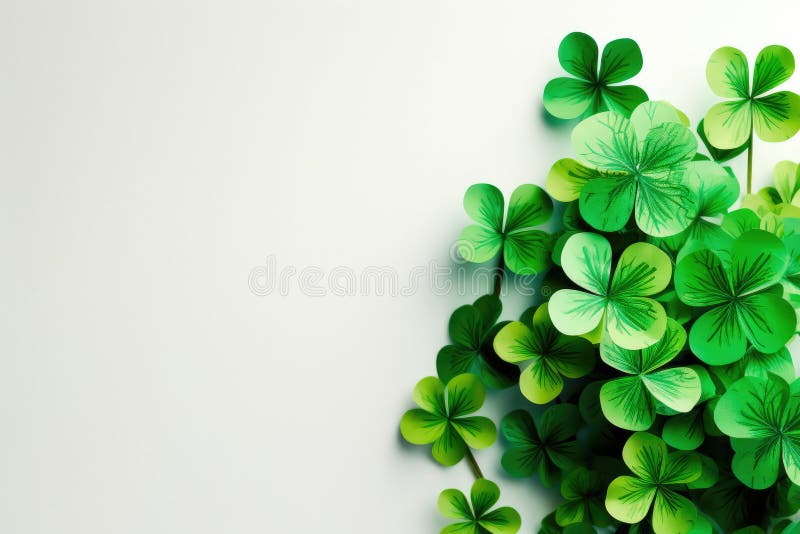 St. Patrick S Day Abstract Green Background Decorated with Shamrock ...