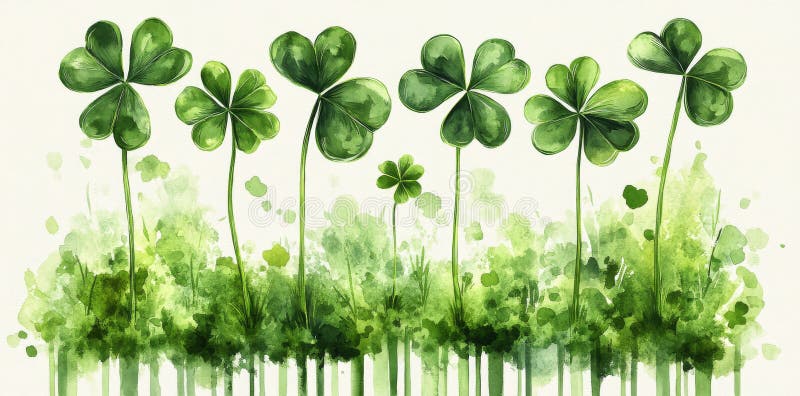 St. Patrick S Day Art: Hand-painted Shamrock on a Striped Backdrop ...