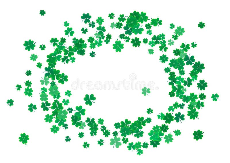 St Patrick S Day Background Template With Falling Clover Leaves Stock