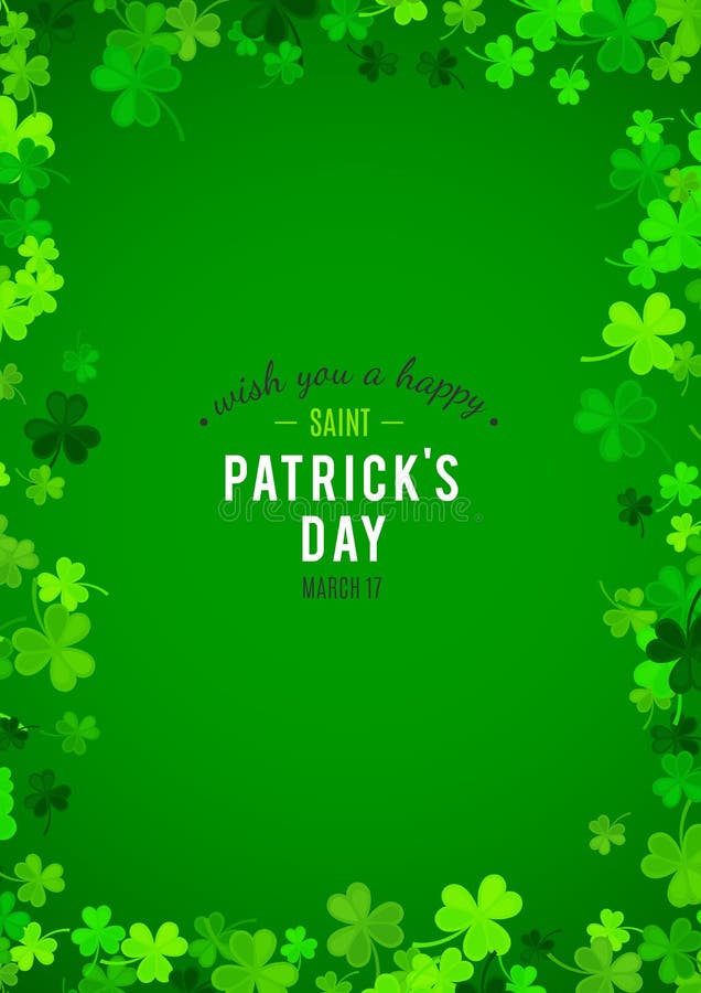 St. Patrick S Day Floral Background - Vertical Stock Vector ...