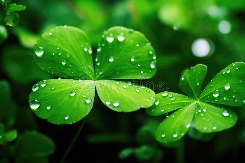 St Patrick S Day Clover Leaves Background, Green. Generative AI Stock ...