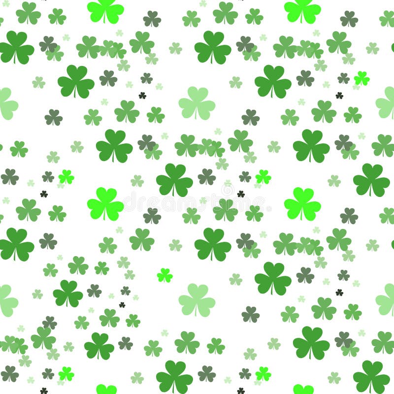 St Patrick S Day Clover Seamless Pattern. Vector Illustration for Lucky ...