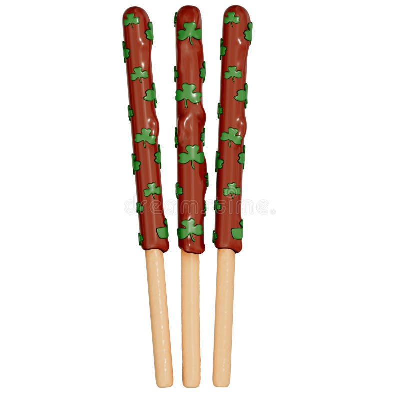 St. Patrick S Day Dessert Biscuit Sticks on Transparent Background, 3D ...
