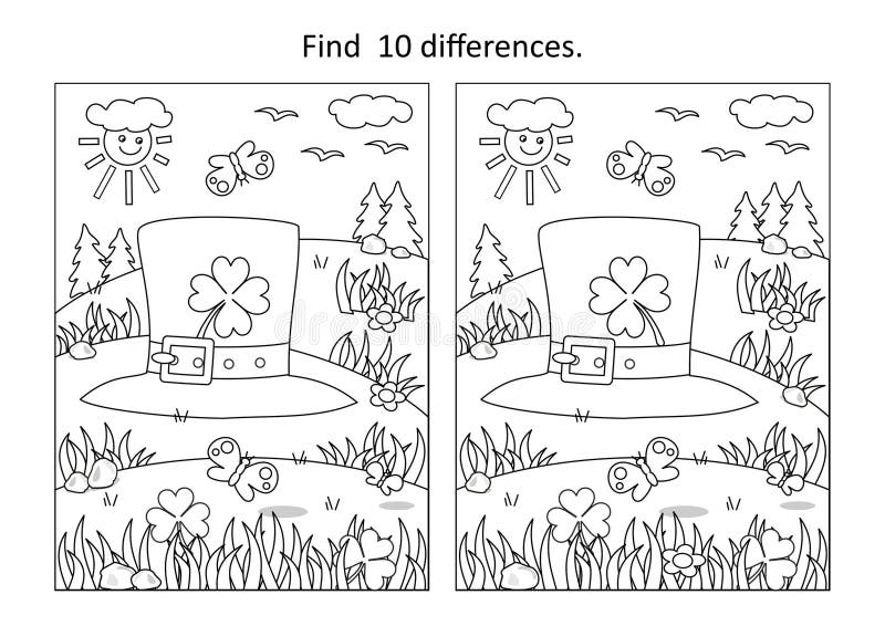 Spot Difference Shamrock Stock Illustrations – 9 Spot Difference ...