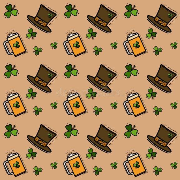 St. Patrick`s Day Endless Repeated Backdrop, Texture, Wallpaper. Luck ...