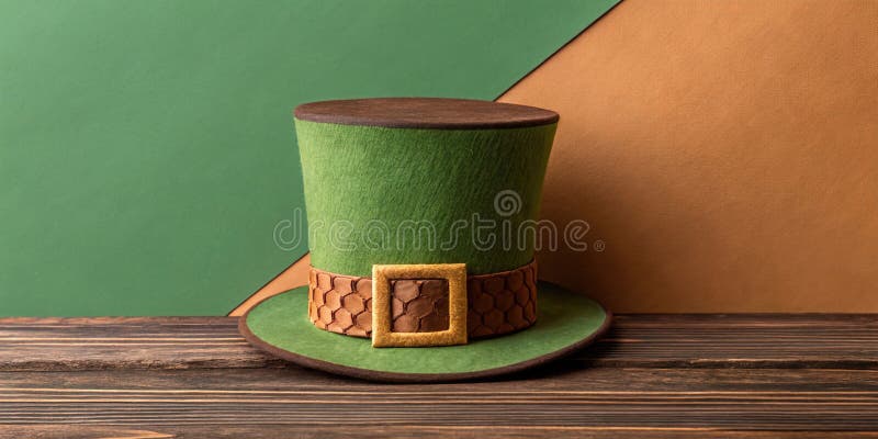 St. Patrick S Day Hat with Rustic Earthy Background Gradient of Brown ...