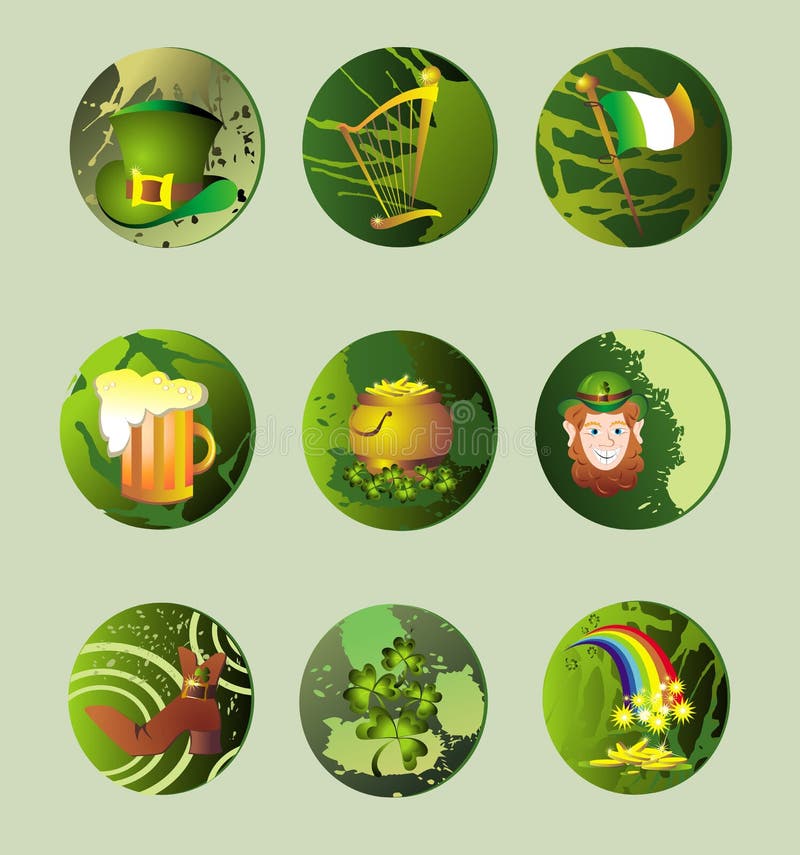 St. Patrick s Day icons stock vector. Illustration of border - 13056168