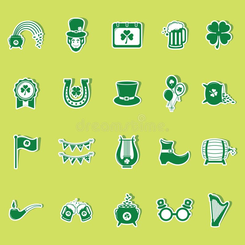 St Patrick`s Day Icons Collection. Vector Illustration Decorative ...