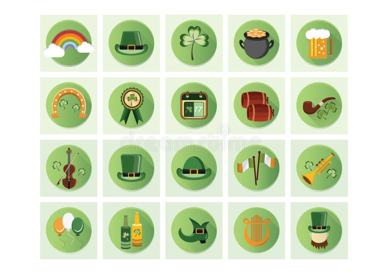 St Patrick S Day Icons Collection. Vector Illustration Decorative ...