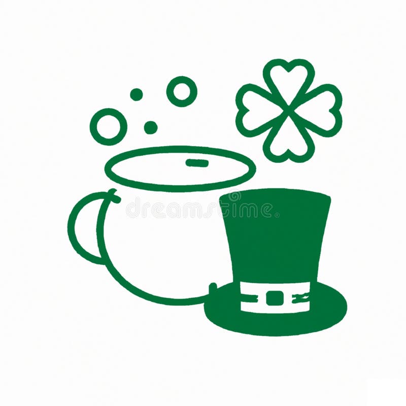 St Patrick S Day Logo Icon Hat and Pot Stock Vector - Illustration of ...