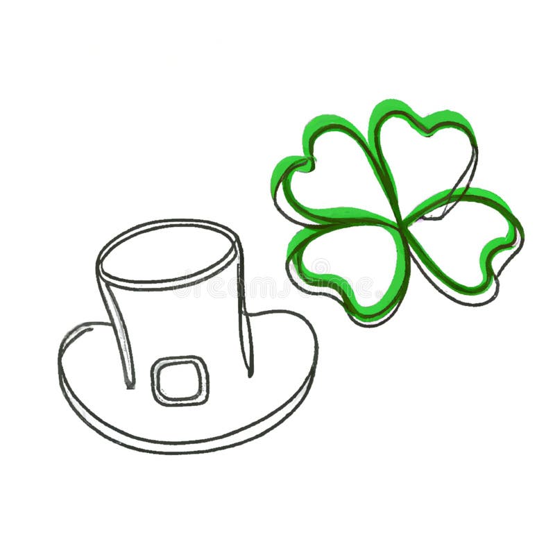 St Patrick S Day Logo Icon Hat and Shamrock Stock Vector - Illustration ...