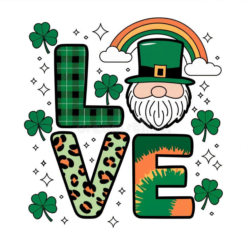 St. Patrick S Day Love with Various Textures Stock Illustration ...