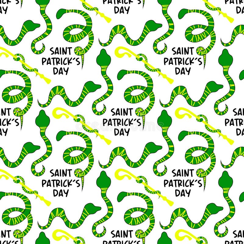 St. Patrick S Day Pattern. Snakes are a Symbol for Patrick S Day. Staff ...