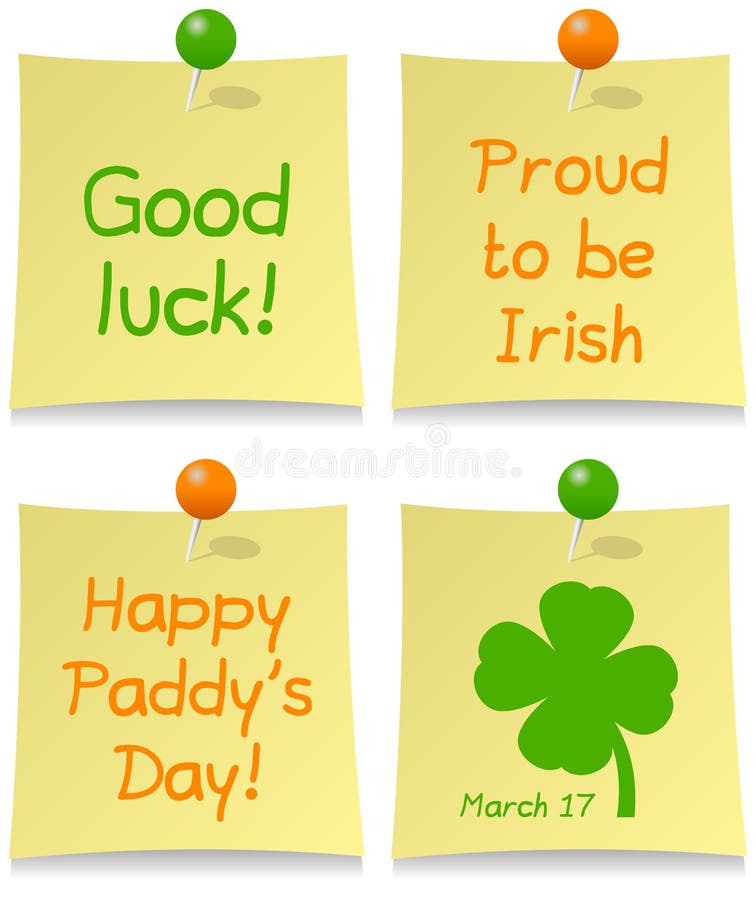 St. Patrick S Day Post it Set Stock Vector - Illustration of message ...