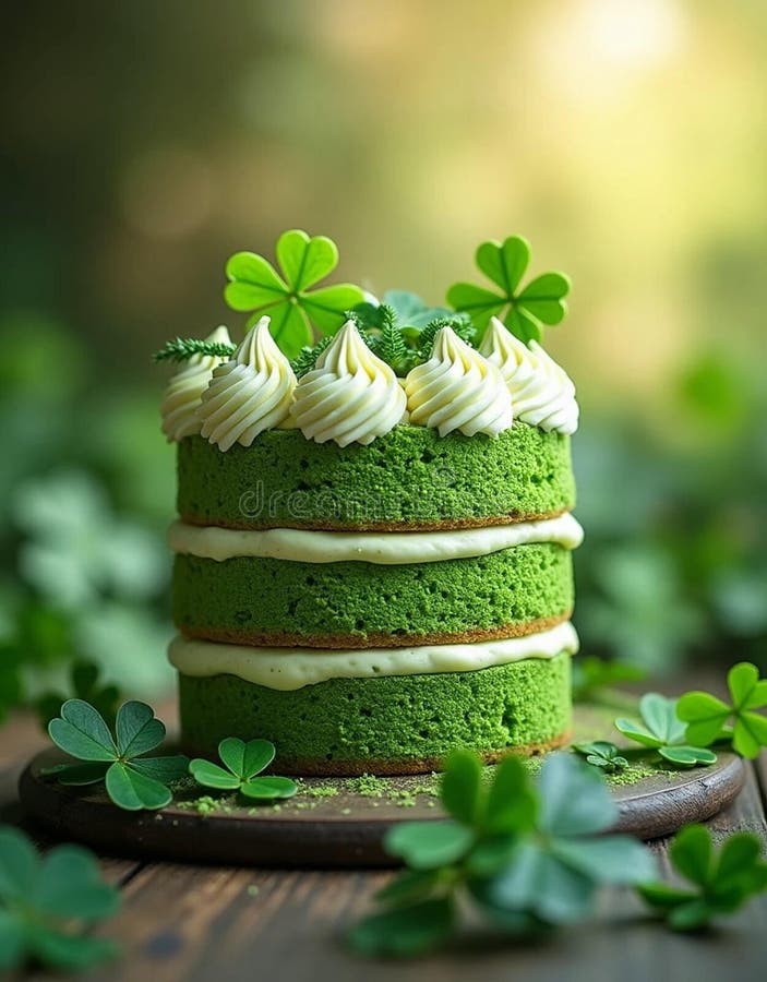 St. Patrick S Day Shamrock Cake Stock Illustration - Illustration of ...