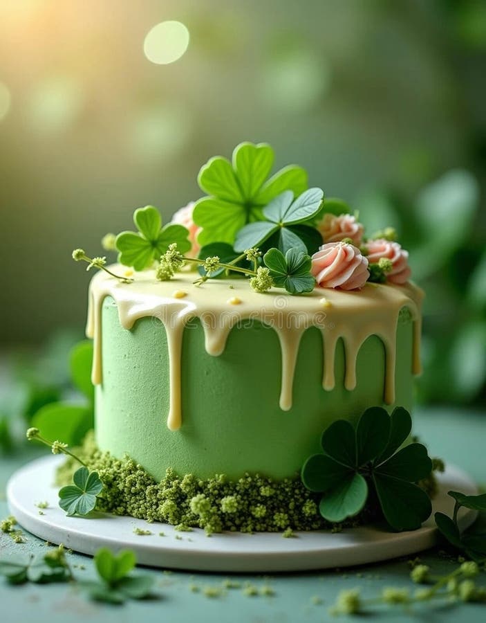 St. Patrick S Day Shamrock Cake Stock Illustration - Illustration of ...