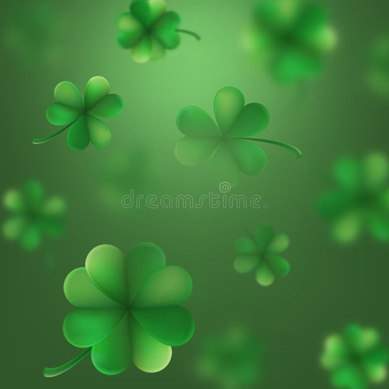 St. Patrick S Day Shamrocks Blur Effect. EPS 10 Vector Stock Vector ...