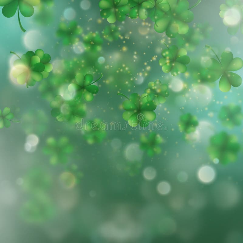 St. Patrick S Day Shamrocks Blur Effect. EPS 10 Vector Stock Vector ...
