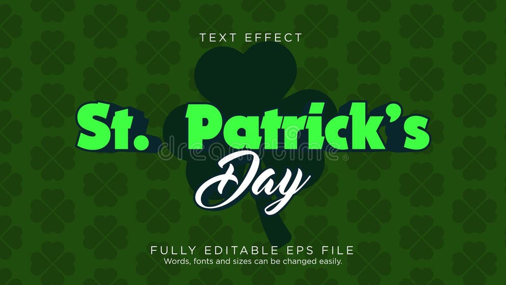 St Patrick S Day Text Effect Font Type Stock Illustration ...