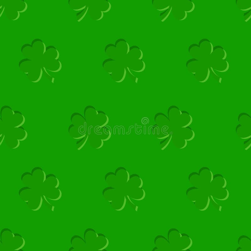 St Patricks Day Seamless Background With Shamrock Stock Vector