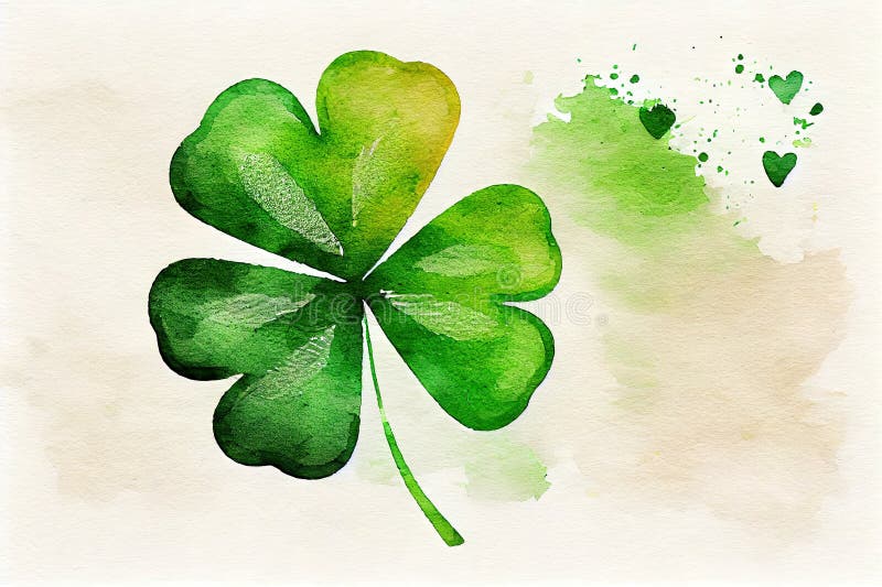 St. Patrick S Day Watercolor Clover Background Stock Illustration ...