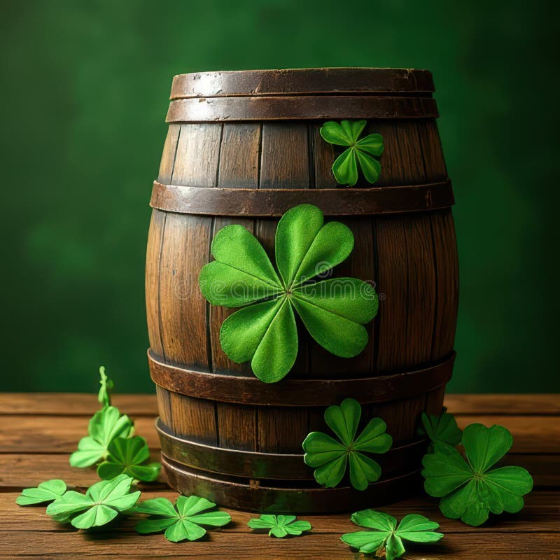 St. Patrick S Day Whiskey Barrel - Celebration of Irish Heritage Stock ...