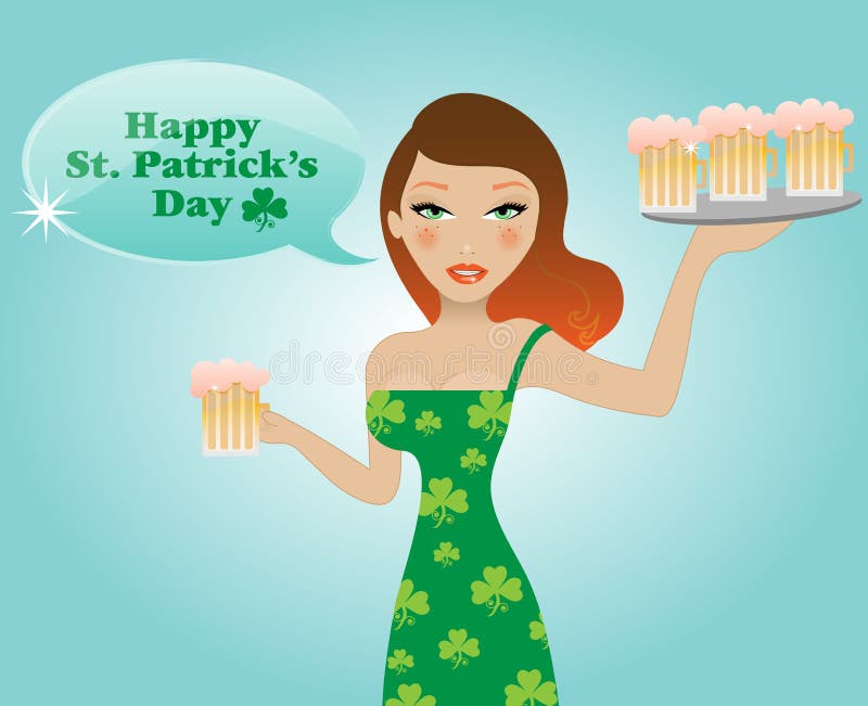 St Patrick s Girl stock vector. Illustration of beer - 13254715