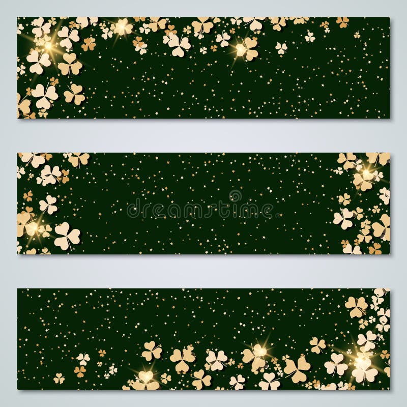 St.Patrick`s Day Horizontal Banners Vector Collection Stock Vector ...