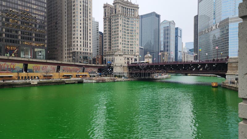 St.Patricks Day Chicago, Green River Stock Image - Image of green ...